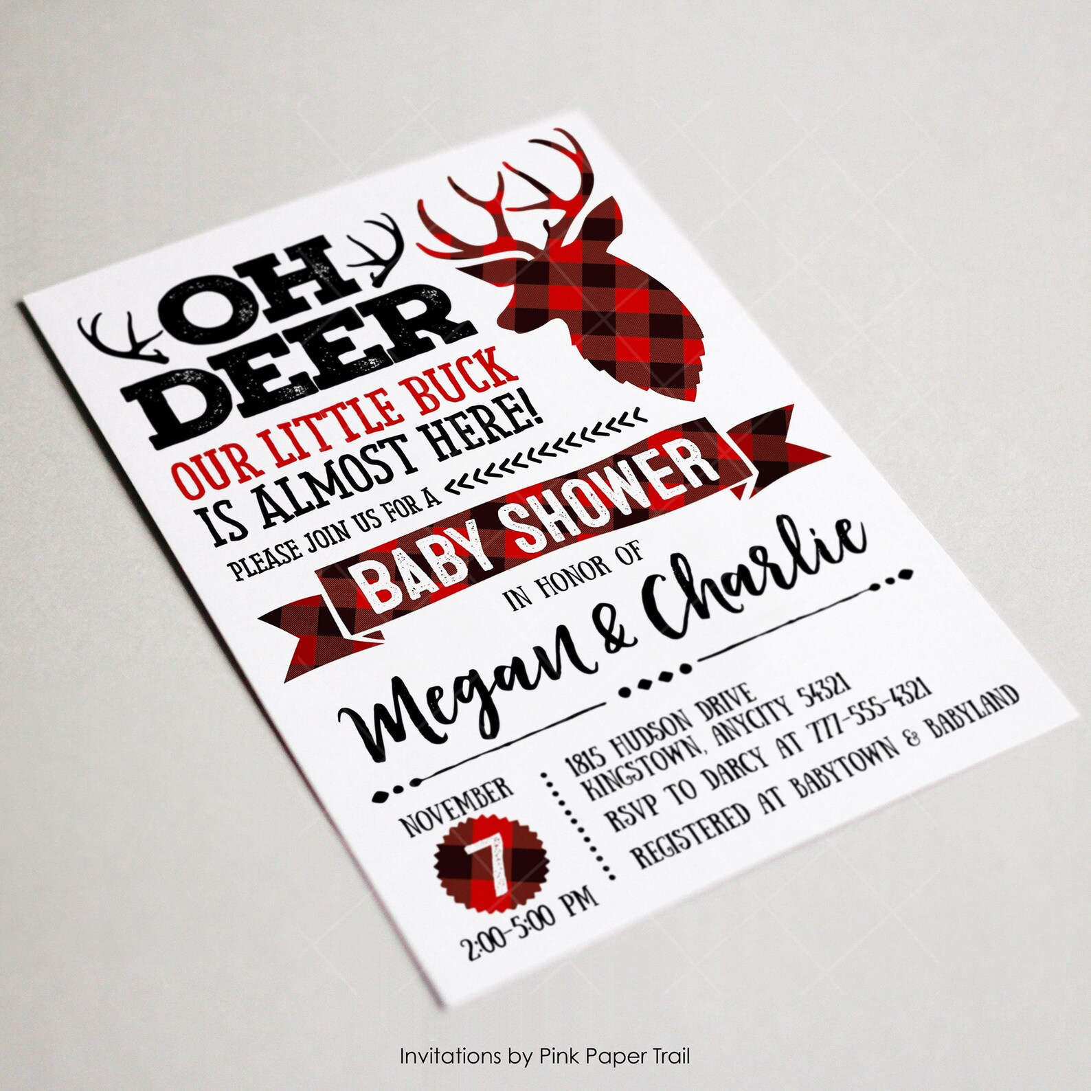 EDITABLE Little Buck Baby Shower Invitation Hunting Deer | Etsy