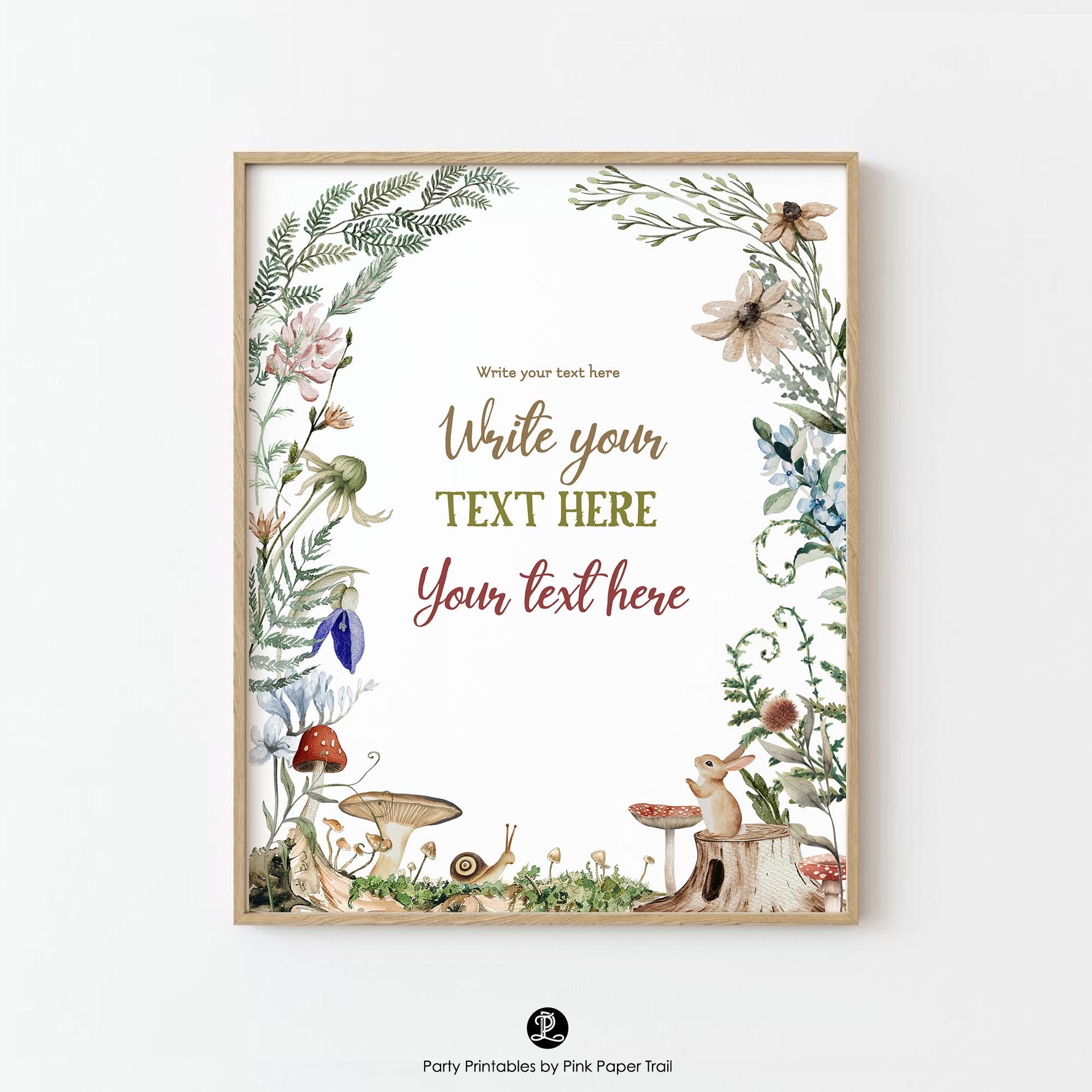 Editable Enchanted Forest Table Sign Woodland Fairy Birthday or Baby ...