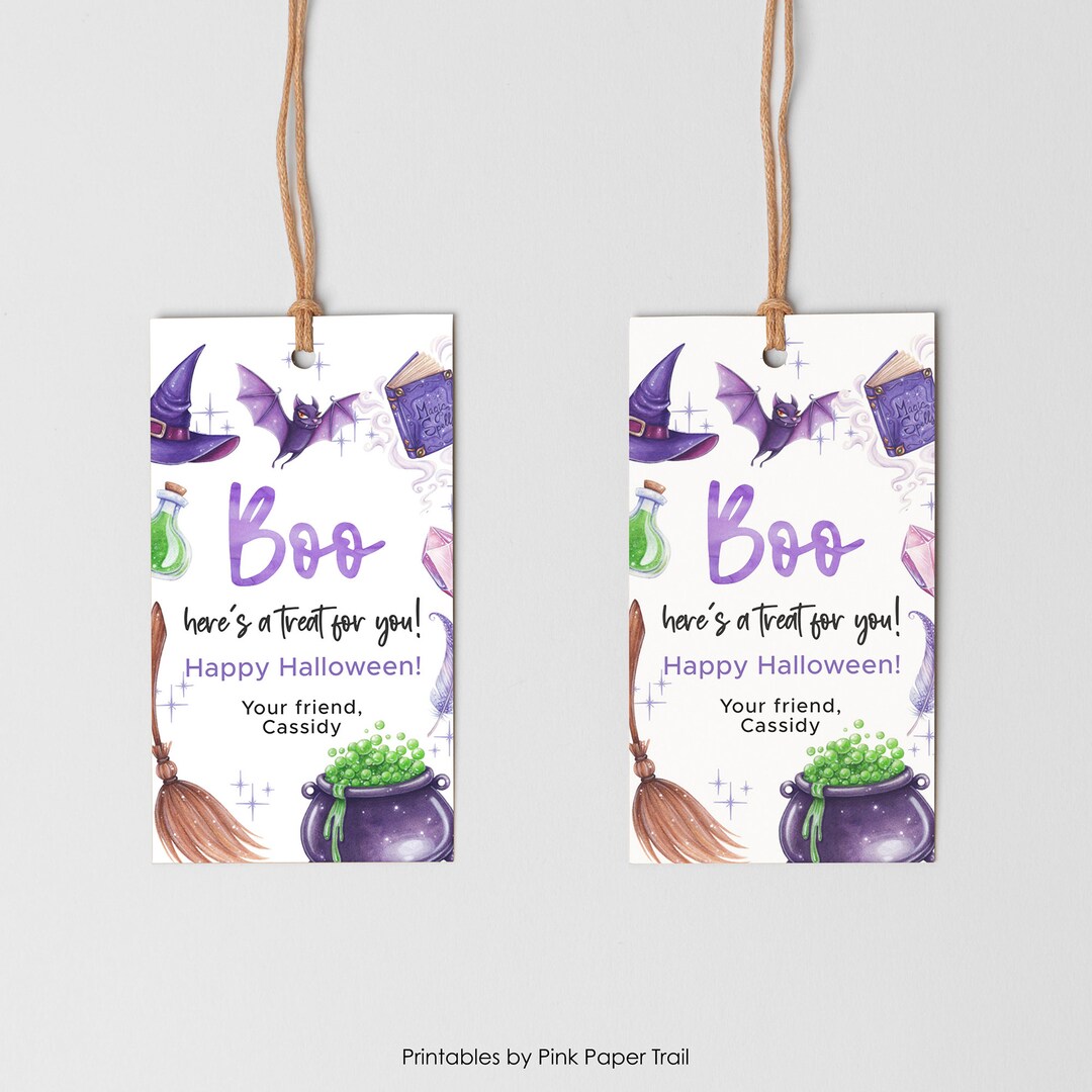 Editable Halloween Favor Tags Template Printable DIY Spooky Party Favor ...