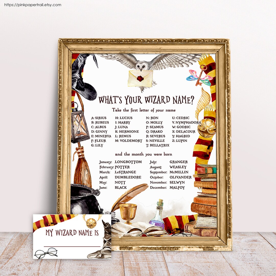 School of Magic Wizard School Name Game, What is Your Wizard Name Party ...