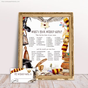 School of Magic Wizard School Name Game, What is Your Wizard Name Party ...