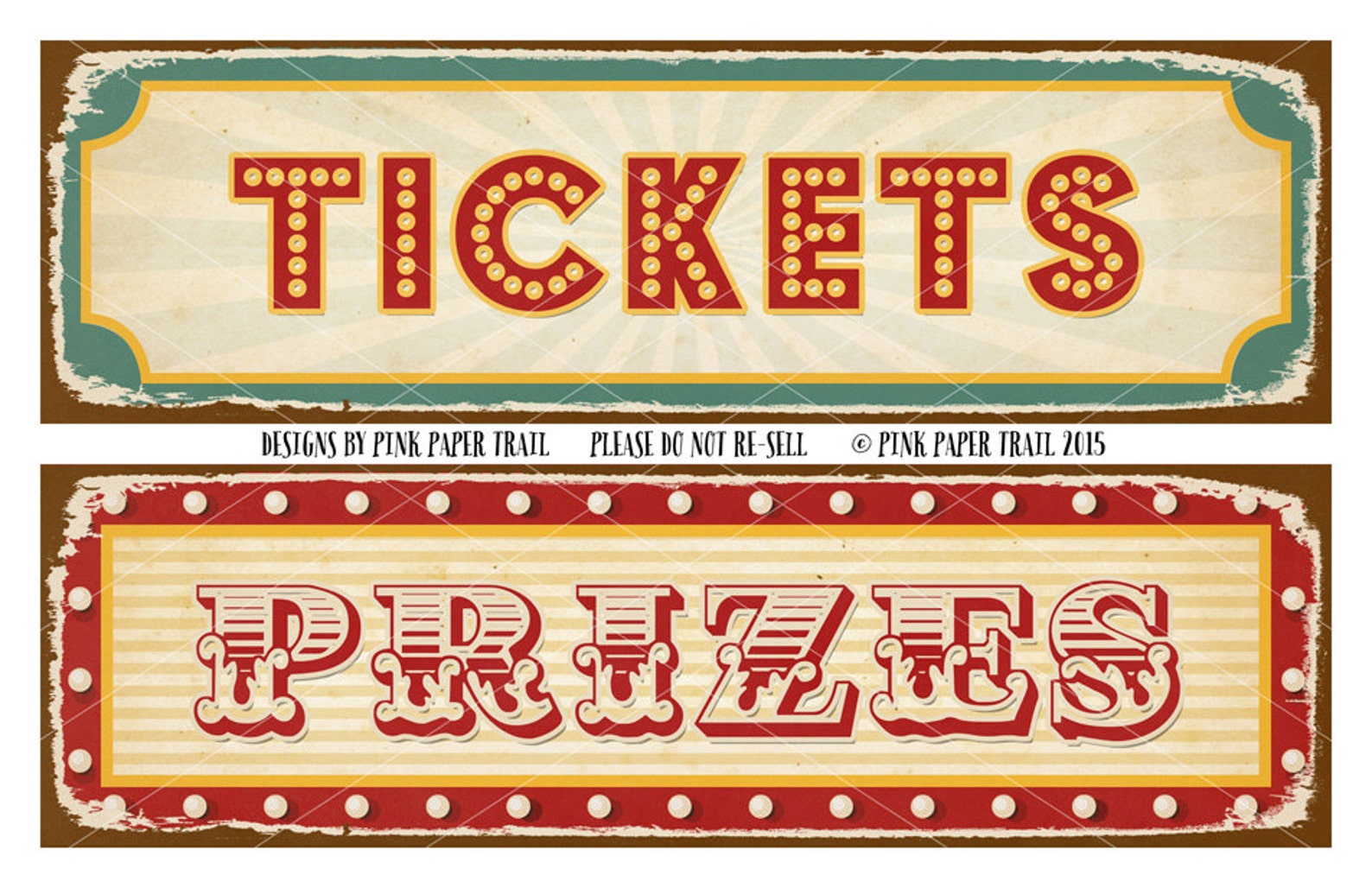 Vintage Circus Carnival Party Signs Large Signs Instant - Etsy Ireland