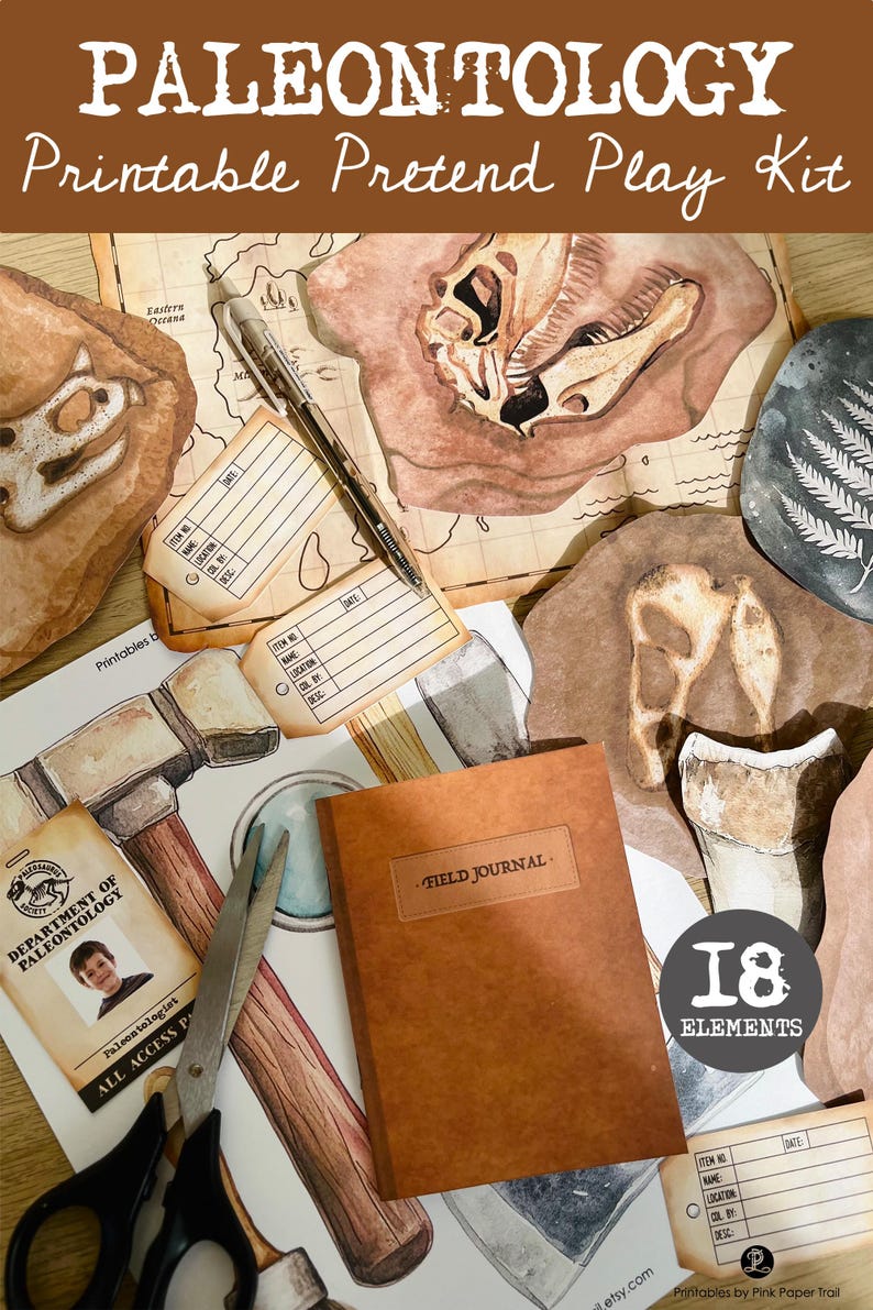 Paleontology Dinosaur Dig Dramatic Play Kit, Dinosaur Excavation ...