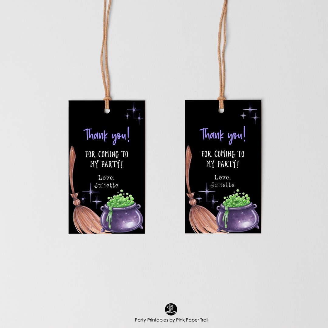 Witches Brew Party Thank You Tag Online Halloween Printable Editable ...