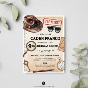 Detective Mystery Solving Theme Birthday Invitation, Teen Preteen ...