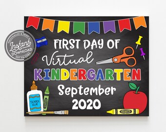 EDITABLE First Day of Preschool Sign Chalkboard Back to | Etsy