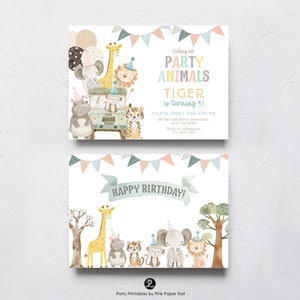 Editable Safari Adventure Birthday Invitation Template, Jungle Zoo ...