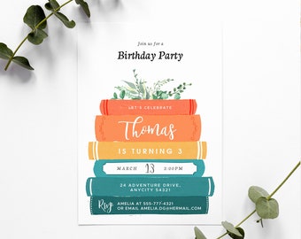 Storybook Themed Party Invitation Book Themed Birthday Invitation ...