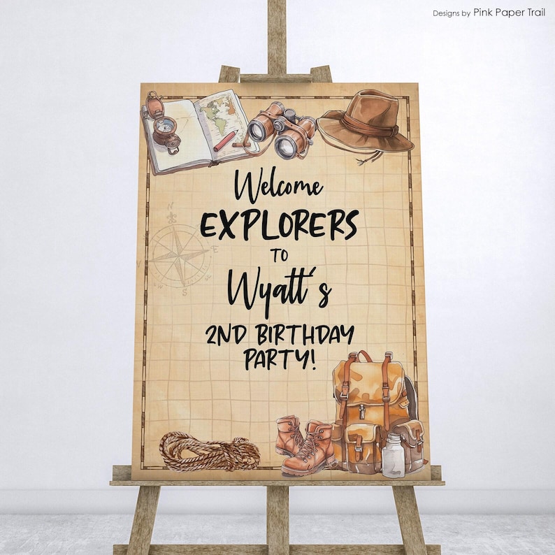 Editable Explorer Adventure Birthday Invitation Nature Park Outdoor ...