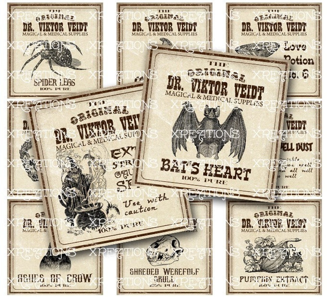 Antique Apothecary, Potion Labels, Vintage Style Apothecary Tags Labels ...