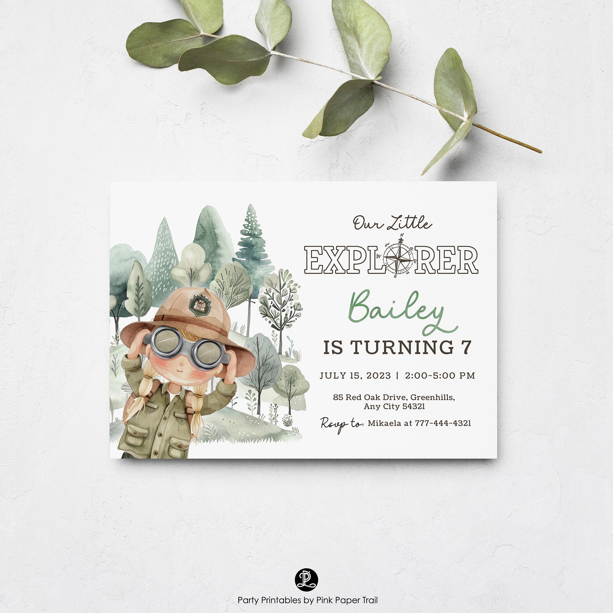 EDITABLE Nature Birthday Outdoor Exploration Adventure Scavenger Hunt ...