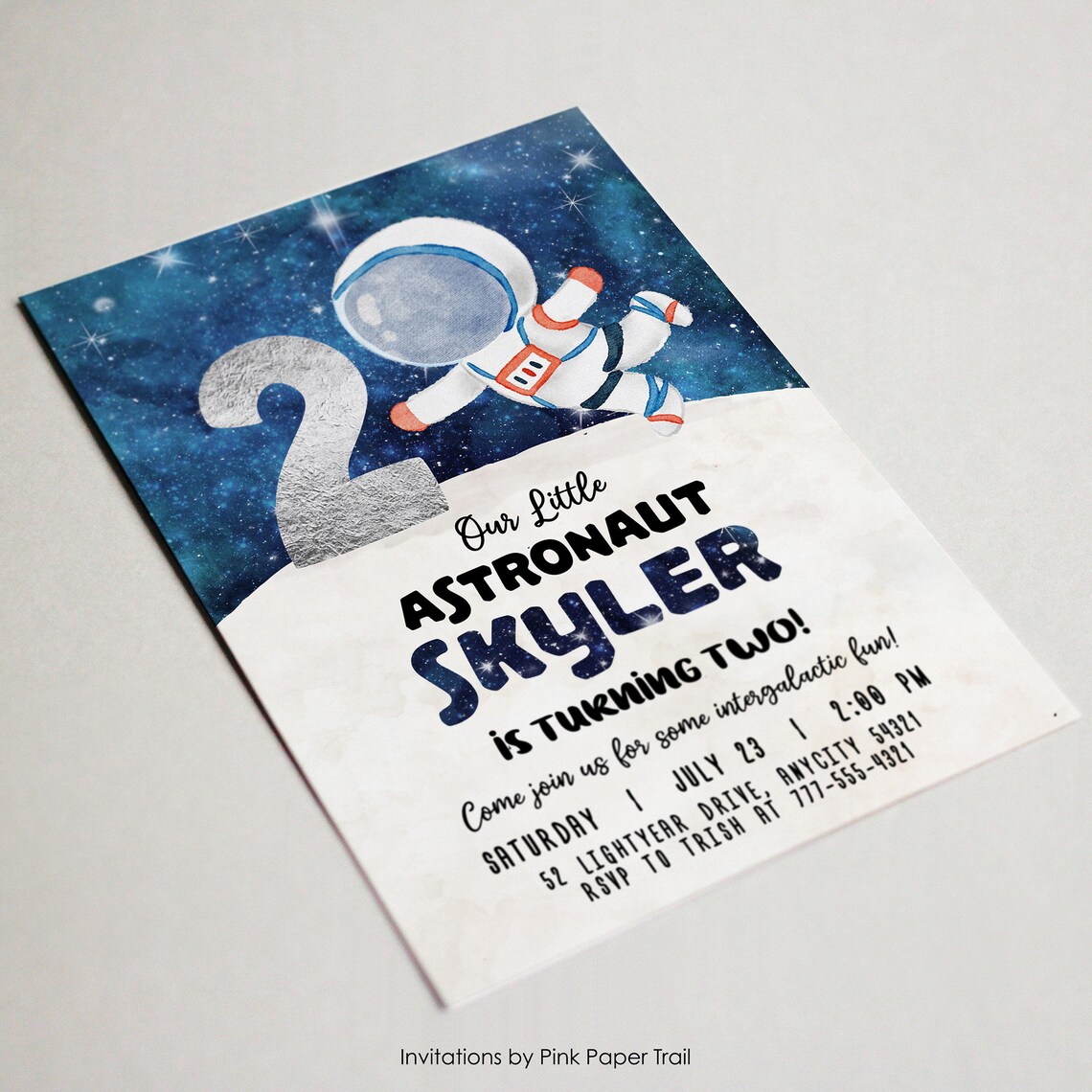 EDITABLE Astronaut Birthday Party Invitation Outer Space - Etsy