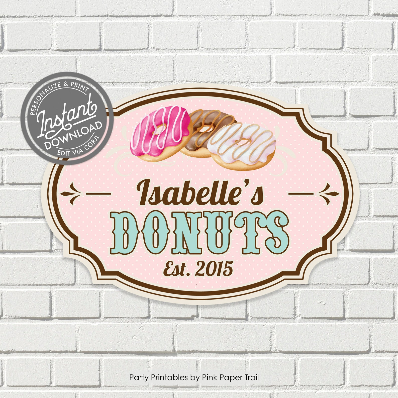 Editable Donut Shop Sign Donut Party Signage Donut Stand - Etsy