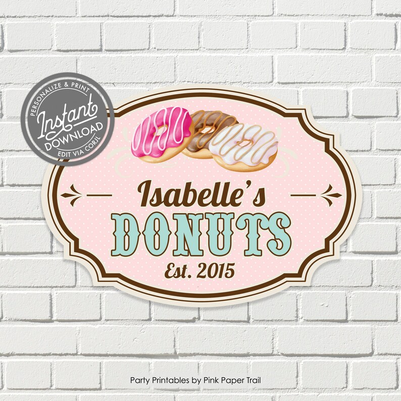 Editable Donut Shop Sign Donut Party Signage Donut Stand - Etsy