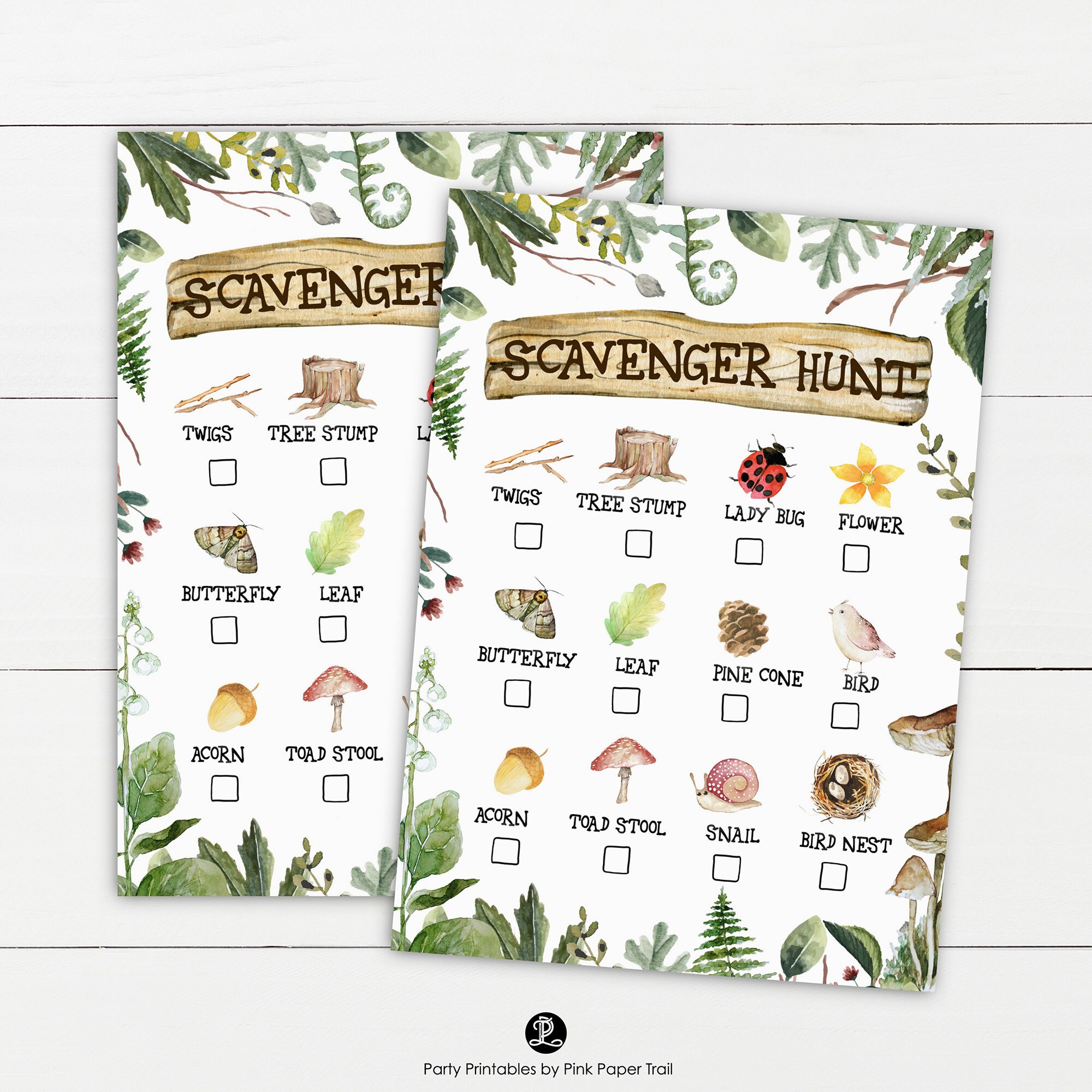 Nature Explorer Scavenger Hunt Printable Party Games Activity ...