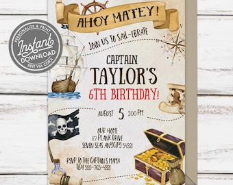 Treasure Map Birthday Invitation | Etsy