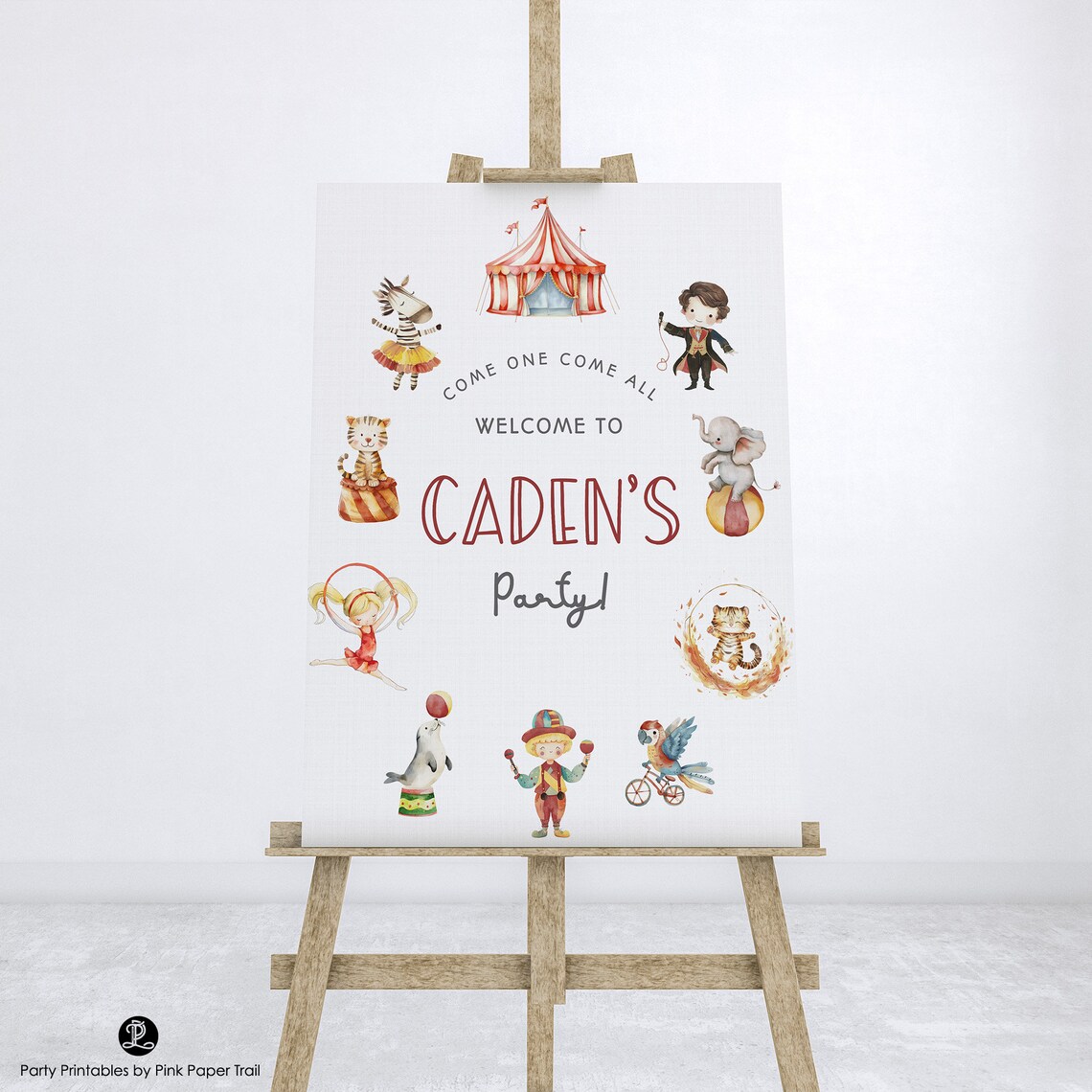 Editable Circus Carnival Birthday Welcome Sign, Circus Welcome Sign ...
