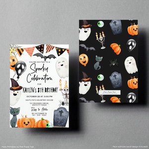 Halloween Birthday Invitation Template Printable Kids Halloween Invite ...