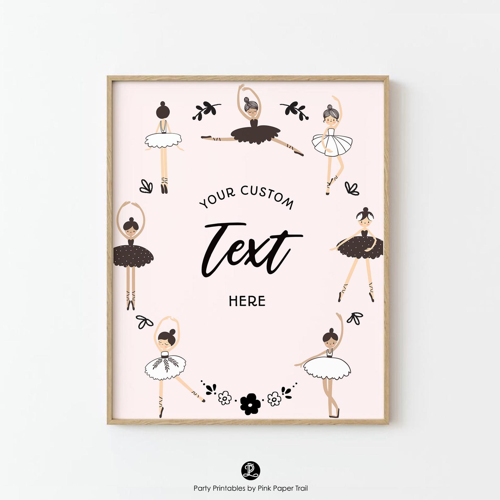 Ballerina Party Sign Template, Modern Ballerina Ballet Dancer Birthday ...