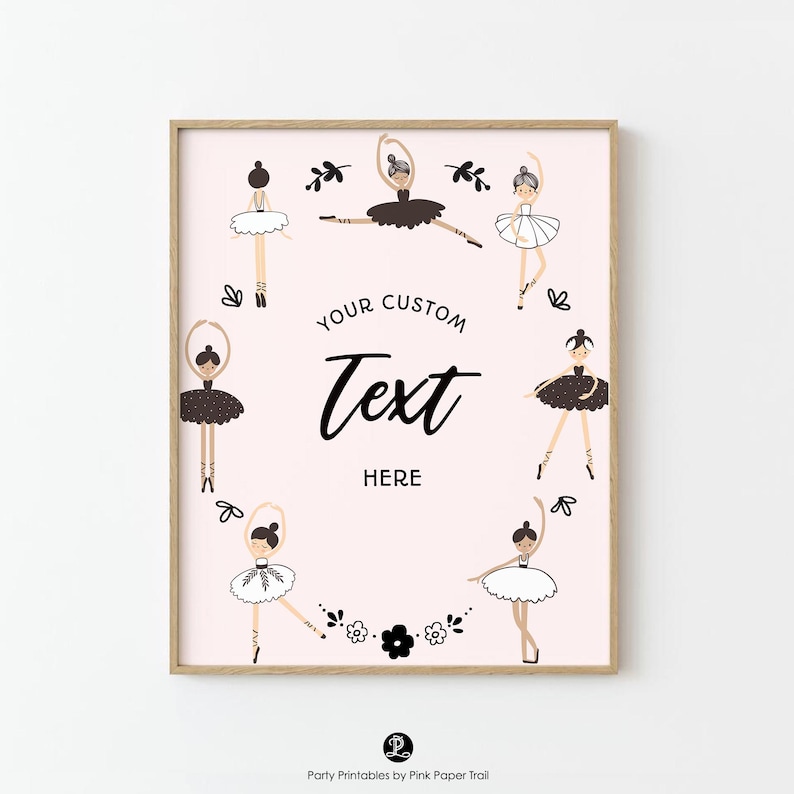 Ballerina Party Sign Template, Modern Ballerina Ballet Dancer Birthday ...