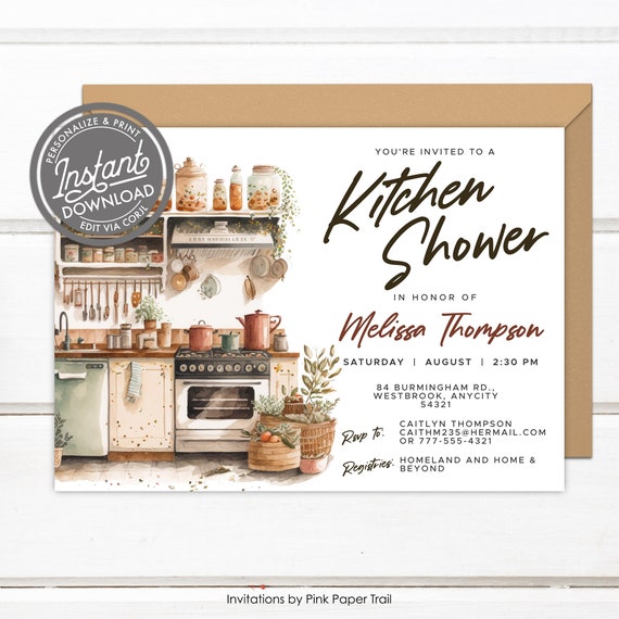 A Cozy Kitchen Bridal Shower: Celebrating Love and Home Invitation ...