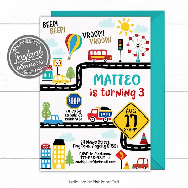 Drive in Invitation - Etsy