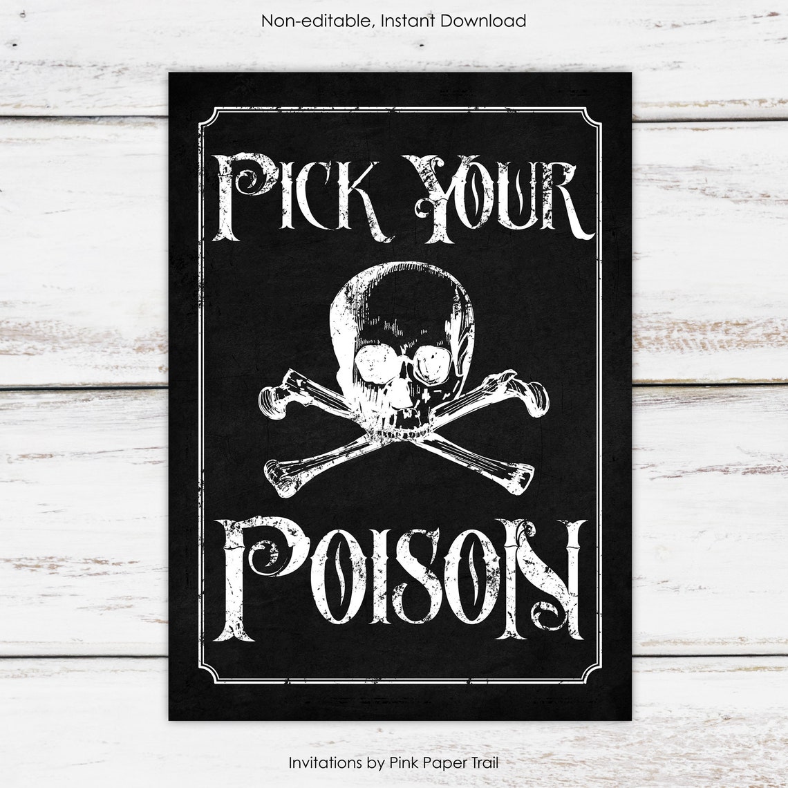 Pick Your Poison Halloween Sign Prop Decor Halloween Drink | Etsy