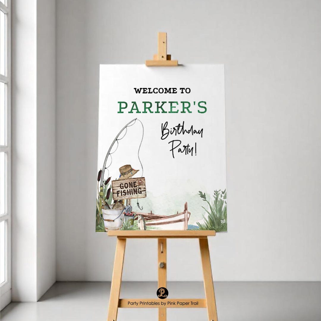 EDITABLE Fishing Party Welcome Sign Template, O-fish-ally the Big ONE ...
