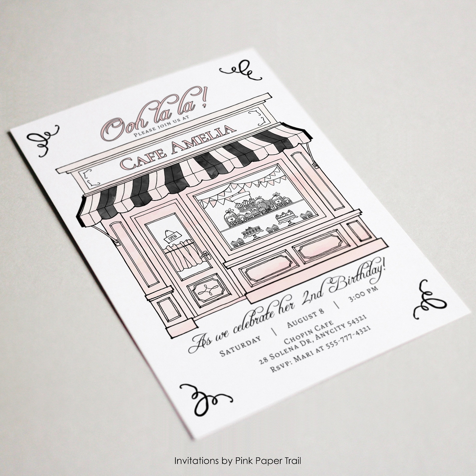 EDITABLE French Cafe Paris Cafe Birthday Soiree Invite Paris - Etsy