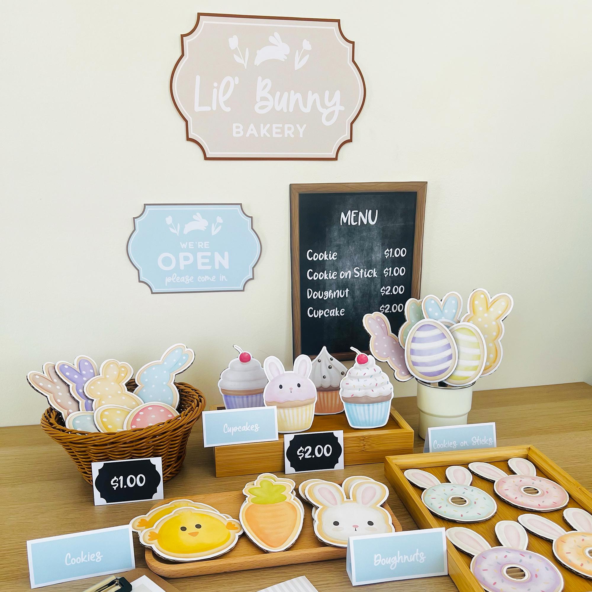 Bunny Bakery Dramatic Play Printable Kit, Easter Pretend Play Bakery ...