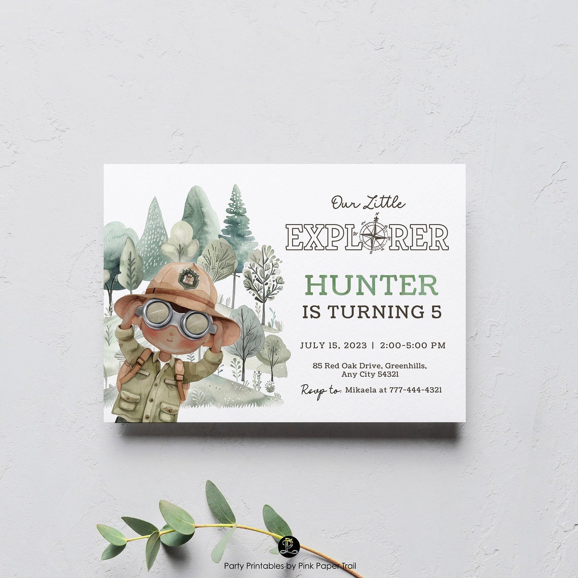 EDITABLE Little Adventure Explorer Boy Birthday Party Invitation ...