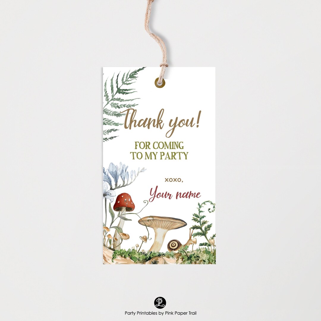 Editable Enchanted Forest Thank You Tags Woodland Fairy Favor Tag ...