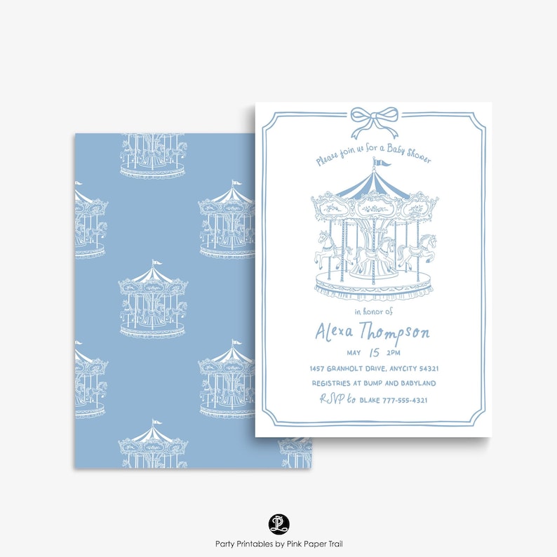 Carousel Baby Shower Welcome Sign | Editable Vintage Circus Poster Hand ...