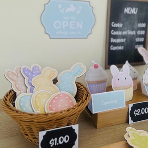 Bunny Bakery Dramatic Play Printable Kit, Easter Pretend Play Bakery ...