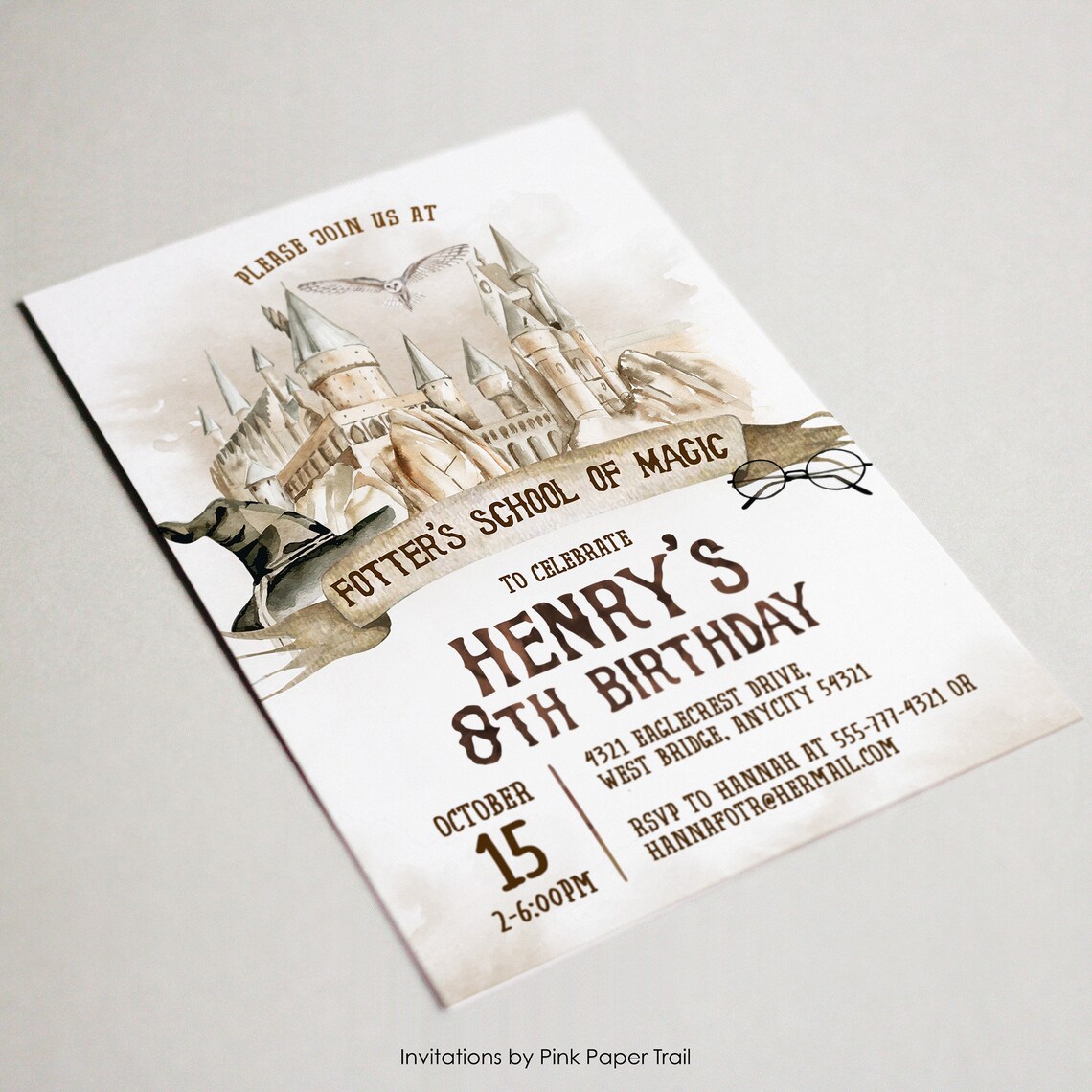 EDITABLE School of Magic Birthday Invitation School of Wizard - Etsy