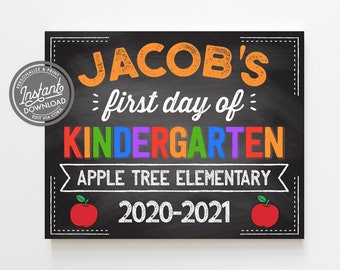 EDITABLE First Day of Preschool Sign Chalkboard Back to | Etsy