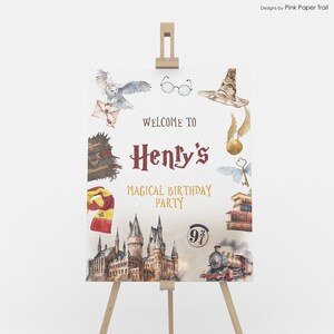 Editable Magic School Wizardry Birthday Welcome Sign, Wizard Welcome ...