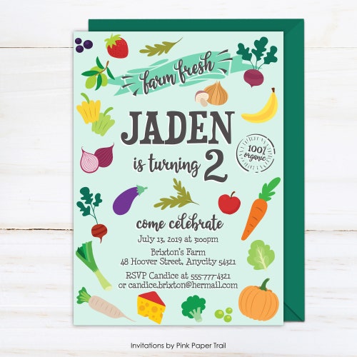 Printable Farmers Market Kids Birthday Party Invitation Kids | Etsy