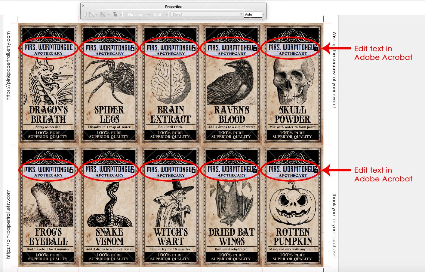 EDITABLE Halloween Apothecary Labels, Magical Potion Labels, Halloween ...