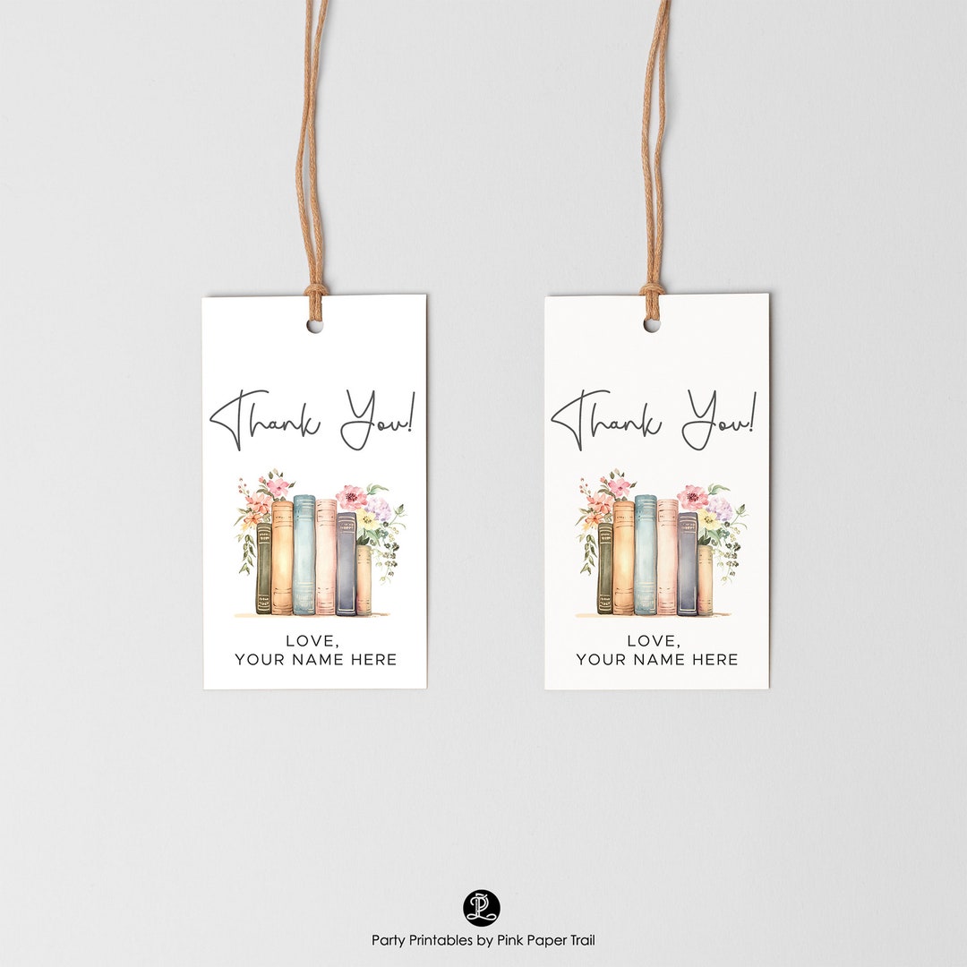 Editable Storybook Theme Thank You Tag, Book Theme Favour Tag Printable ...