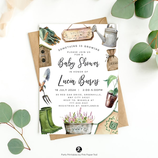 Gardening Party Invitation Template - Etsy