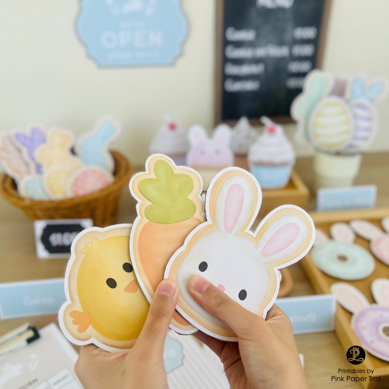Bunny Bakery Dramatic Play Printable Kit, Easter Pretend Play Bakery ...