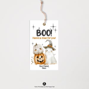 Editable Halloween Treat Tags, Cute Ghost & Pumpkin Favor Tags, Spooky ...
