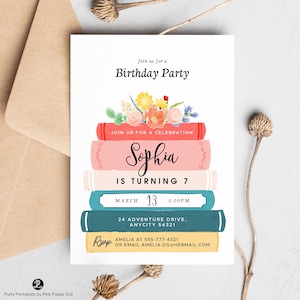 Storybook Birthday Invitation Template, Editable Book Themed Party ...