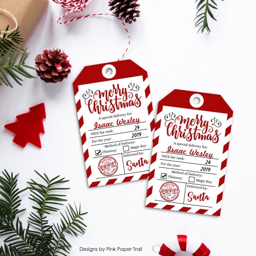Santa Claus Present Gift Tag Printable Christmas Gift Tags - Etsy