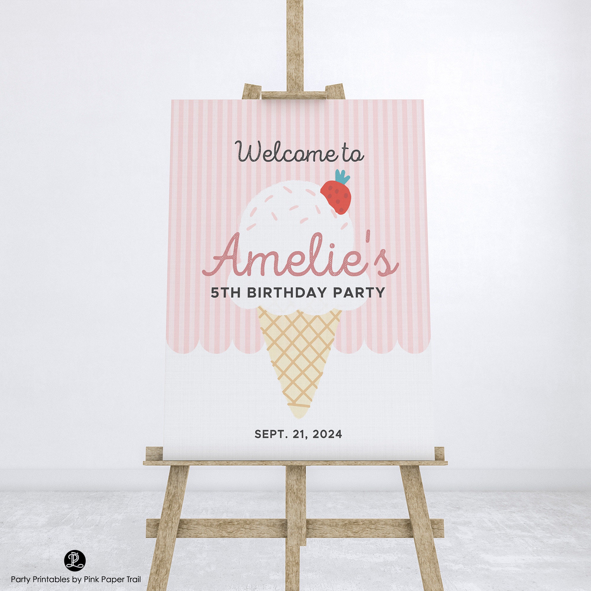 Ice Cream Theme Welcome Party Sign 18x24 Poster, Ice Cream Summer Party ...