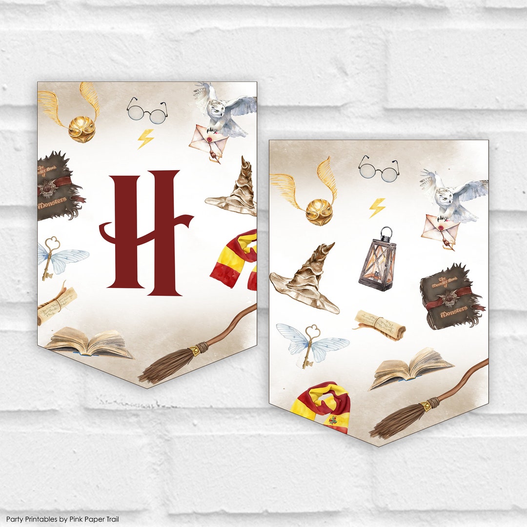 EDITABLE School of Magic Witches Wizard and Wizardry Birthday Banner ...