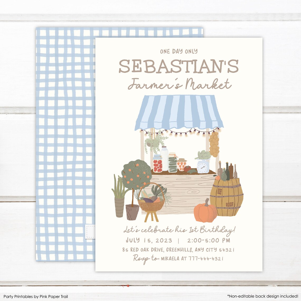 EDITABLE Farmers Market Birthday Invitation Template, Country Fair ...