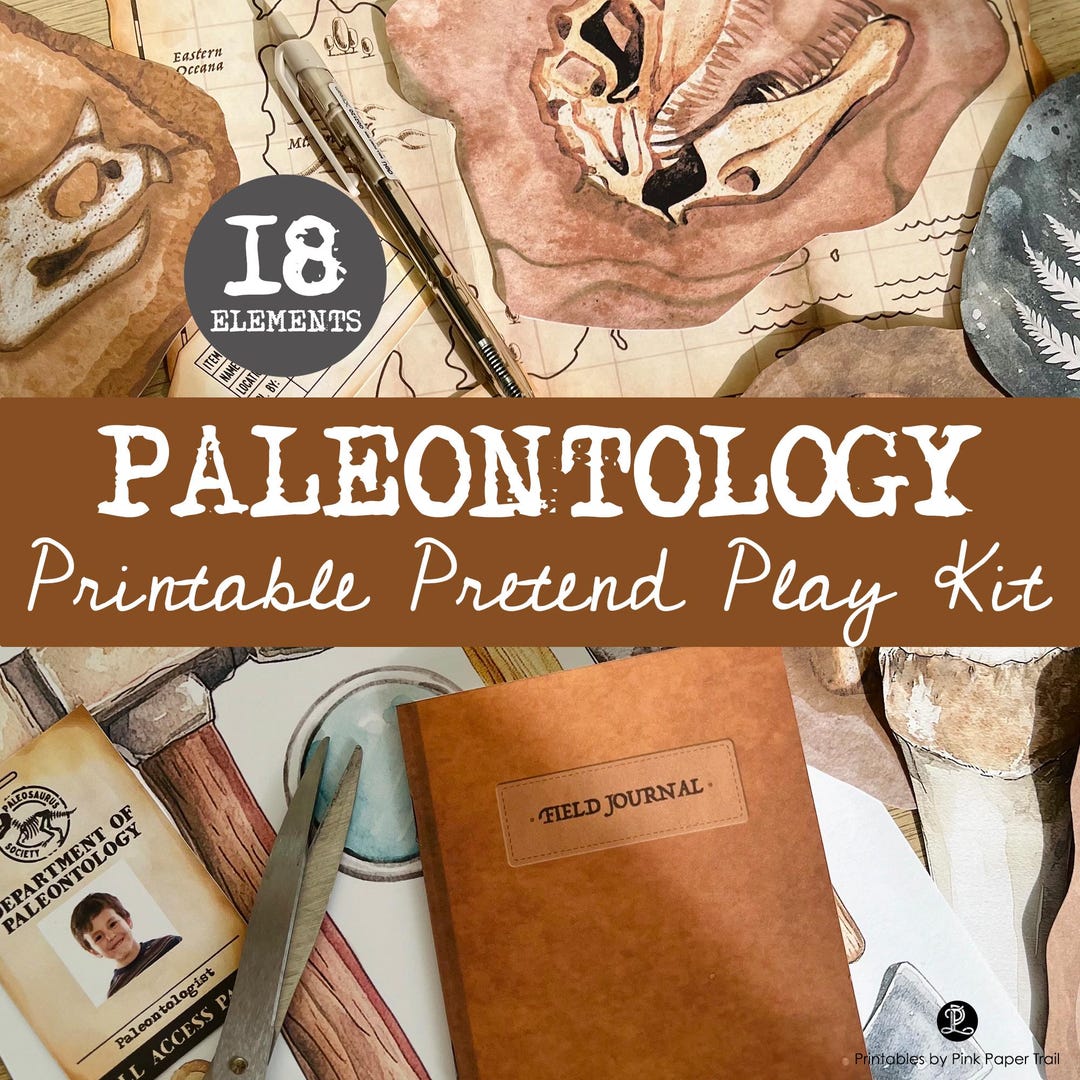 Paleontology Dinosaur Dig Dramatic Play Kit, Dinosaur Excavation ...