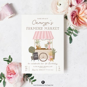 Farmers Market Birthday Invitation Editable Template Country Fair ...